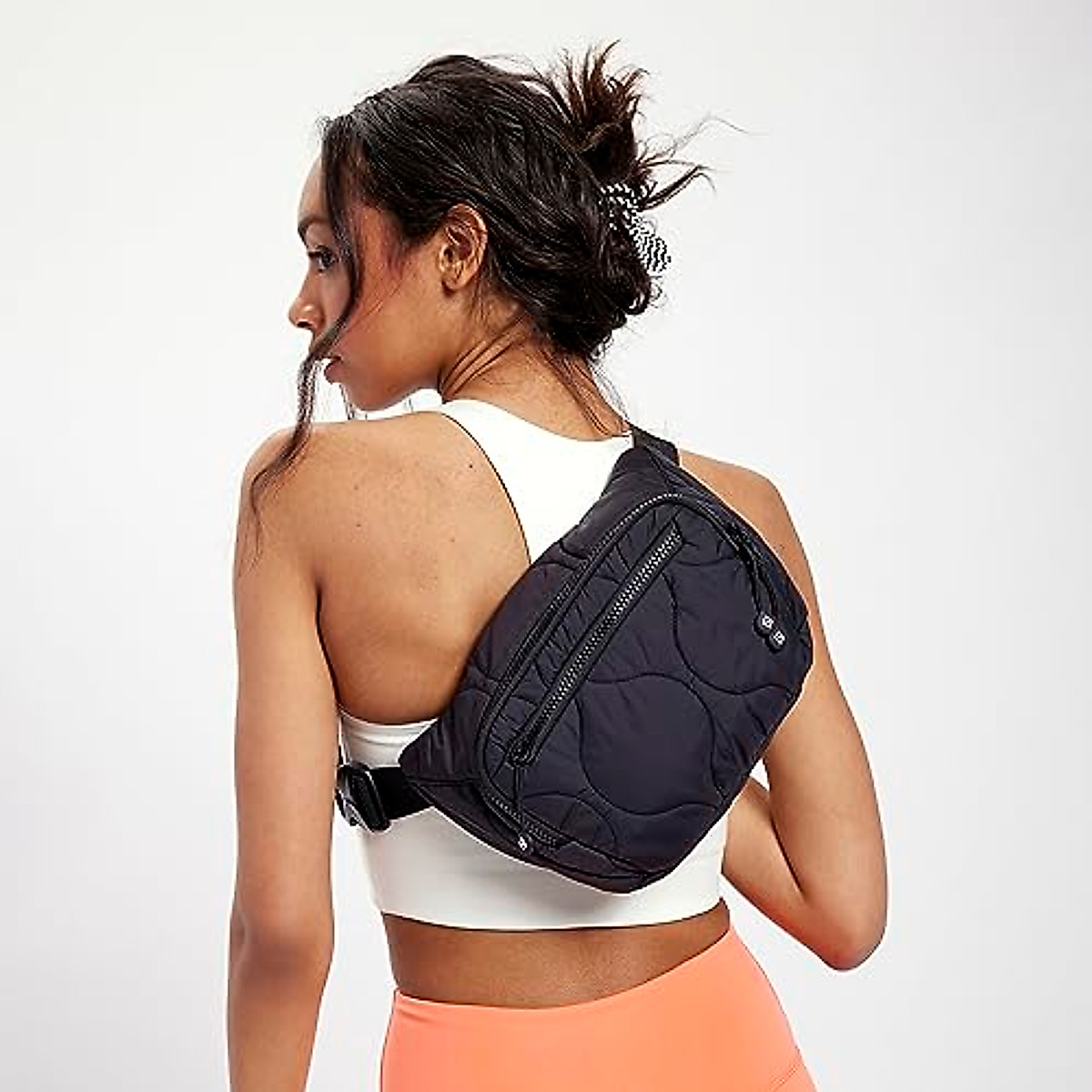 Vera Bradley Women's Featherweight Belt Bag Sling Crossbody, Black, One Size