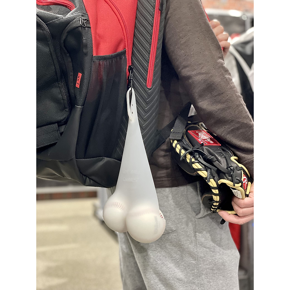 CoolNES Silicone Funny Ball Holder Pouch Sack - Golf - Pickleball - Tennis - Baseball - Gag Gift Innovative Souvenirs Club Storage (Pickleball/Tennis)