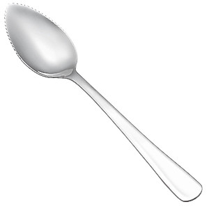 (Set of 4) Grapefruit Spoons, 18/0 Stainless Steel 6 3/8-inch Serrated Edge Oval Spoon