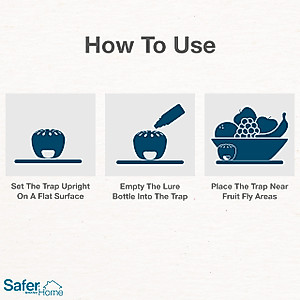 Safer Brand Home SH500SR Indoor Fruit Fly Trap – Ready-to-Use, Non-Staining, No synthetic Insecticides – 2 Traps, Blue