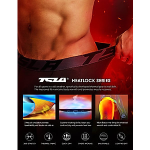 TSLA Men's Thermal Compression Pants, Athletic Sports Leggings & Running Tights, Wintergear Base Layer Bottoms, Pocket Black, Large