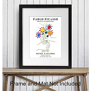 Pablo Picasso Poster - 8x10 Picasso Wall Art - Pablo Picasso Prints - Gallery Wall Art - Bouquet of Peace - Flowers - Museum Poster