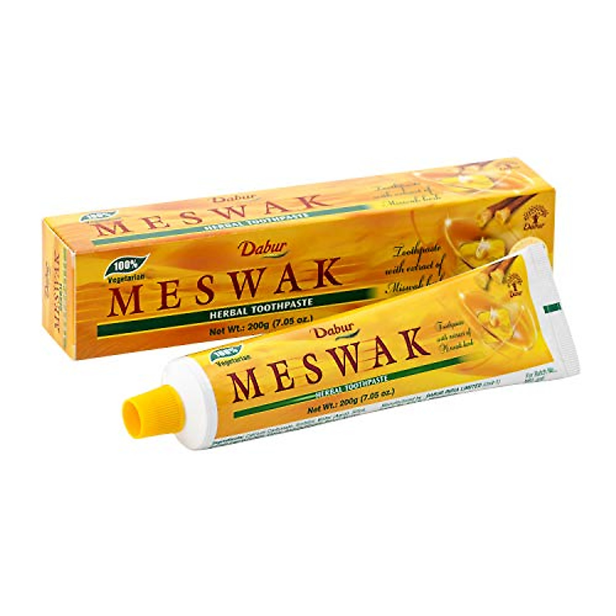 Dabur Meswak Toothpaste - Fluoride Free Toothpaste, Natural Toothpaste for Oral & Gum Health, Toothpaste for Dental Care. Natural Toothpaste with Miswak Essence, Daily for Oral Care (Pack of 3)