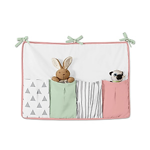 Sweet Jojo Designs Coral, Mint and Grey Woodsy Deer Girls Baby Bedding 11 Piece Crib Set