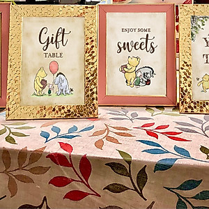 4PCS Winnie Table Sign Centerpieces A Little Yummy for Your Tummy for Baby Shower Decorations Pooh Birthday Decorations Welcome Baby Party Supplies(8x10in)
