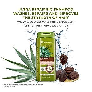 Yves Rocher Repair Balm Shampoo | Cleanse & Restructure Damaged Hair | 10.1 fl oz