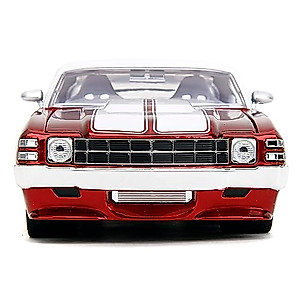 1971 Chevy Chevelle SS Candy Red with White Top, White Stripes and White Interior Bigtime Muscle Series 1/24 Diecast Model Car by Jada 35020