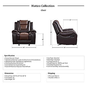 Lexicon Matteo Glider Reclining Chair, Two-Tone Brown