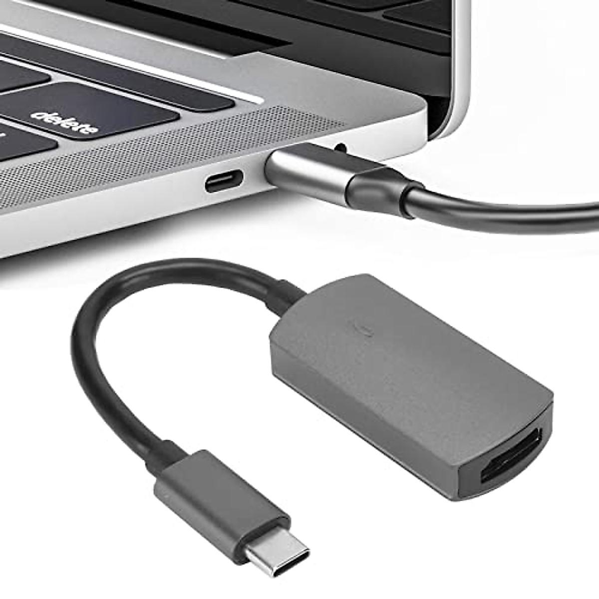 USB C to HDMI Adapter, 4K HD Multimedia Interface Adapter, Portable Aluminum Converter, Anti Interference for Cell Phones Computers