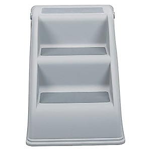 TRIXIE 3 Step Pet Stairs, Lightweight and Collapsible, Easy to Store, Non-Slip Treads, Gray