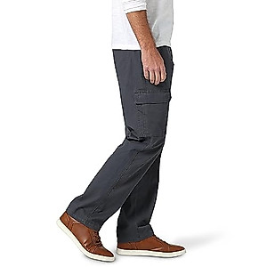 Wrangler Authentics Men's Relaxed Fit Stretch Cargo Pant, Anthracite Twill, 34W x 30L