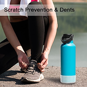 WUQID Water Bottle Boot, Diamond Silicone Boot Compatible with Stanleyy Tumbler 20-40oz & Hydroo Flask Bottle 12oz-24oz, Reduces Dents Sleeve Cover for More Bottles/Tumblers Bottom of 2.83-2.95in