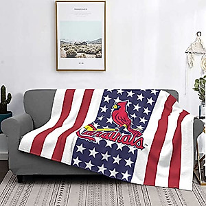 Team Promark St. Louis Cardinals Blanket Super Soft Throw Blanket Cozy Warm Fluffy Blankets Fits Sofa Chairs Bed All Seasons 50x40