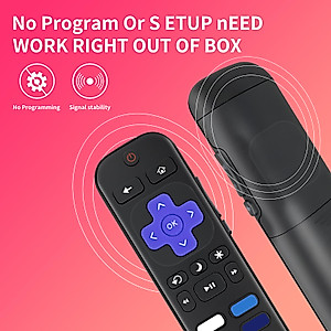 (Pack of 2) Replacement Remote Control Only for Roku TV, Compatible for TCL Roku/Element Roku/Westinghouse Roku/Hisense Roku/Onn Roku/Insignia Roku/Philips Roku Smart TV【Not for Roku Stick and Box】