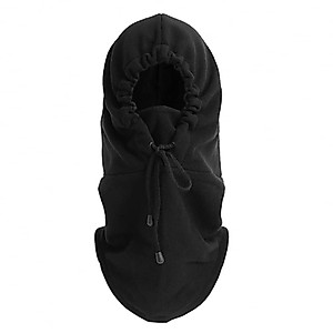 WITHMOONS Winter Hood Balaclava Fleece Face Neck Mask Neck Warmer Cold Weather Hood Black TPYC103883
