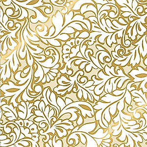 Floral Damask Blooms Wedding & Anniversary Wrap Roll - 24" x 15'