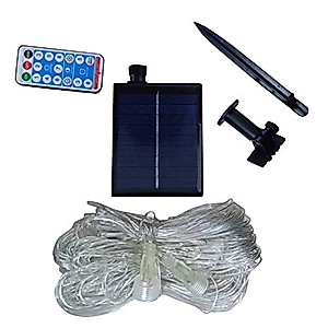 Juesi Christmas Outdoor Net Lights, Solar Mesh Lights Bush Lights Christmas Tree Netting Fairy Lights for Garden, Patio, Window, Fence, Bush, Easter Home Decoration, 8 Light Modes