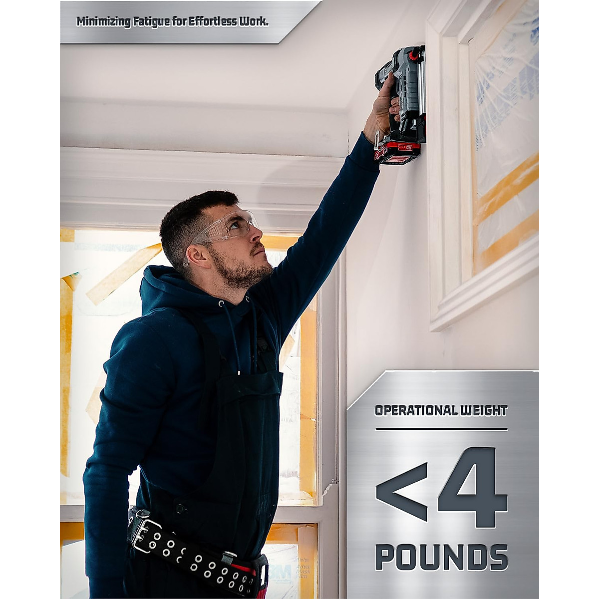 Electric Nail Gun, LINKNAL Cordless Brad Nailer Battery Powered,18 Gauge, 2×20V MAX Li-ion Batteries, Charger and 1000 Nails Included (L820-BN)