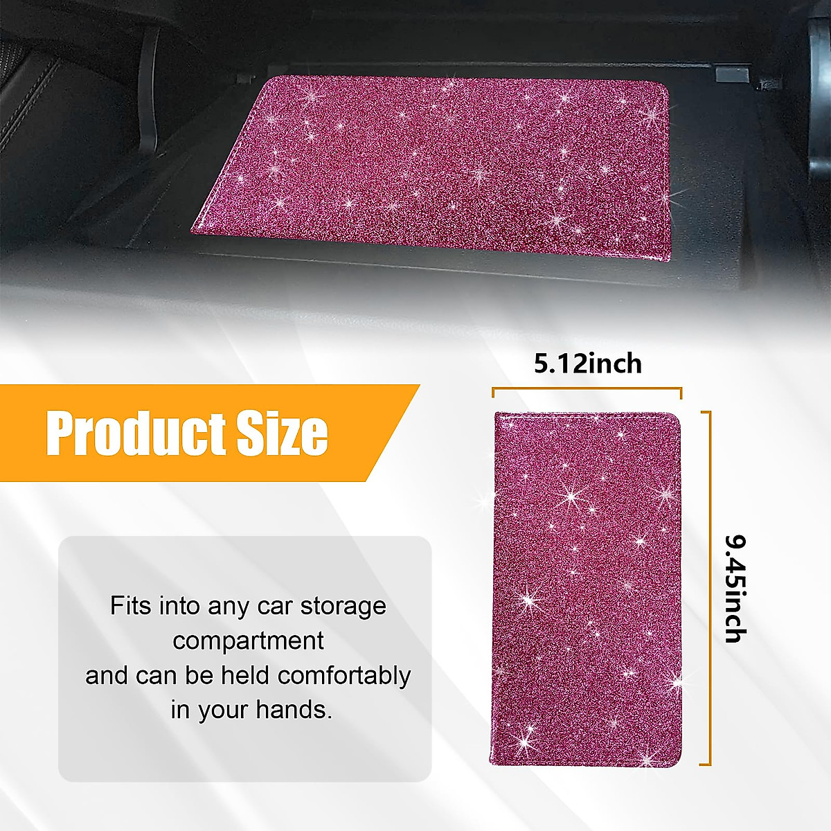 Kewucn Car Registration and Insurance Holder, Leather Auto Glove Box Organizer, Vehicle Compartment Accessories Case for Cards, Driver License & Essential Documents