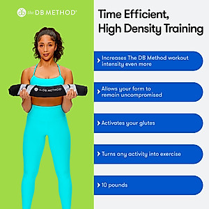 The DB Method DreamBelt Weight Belt Intensifies Workouts, Home or Gym Workout Equipment, Weighted Belt for Hip Thrust, Squat, Strength Training, Helps Minimize Exercise Injury Risk, 10 lbs