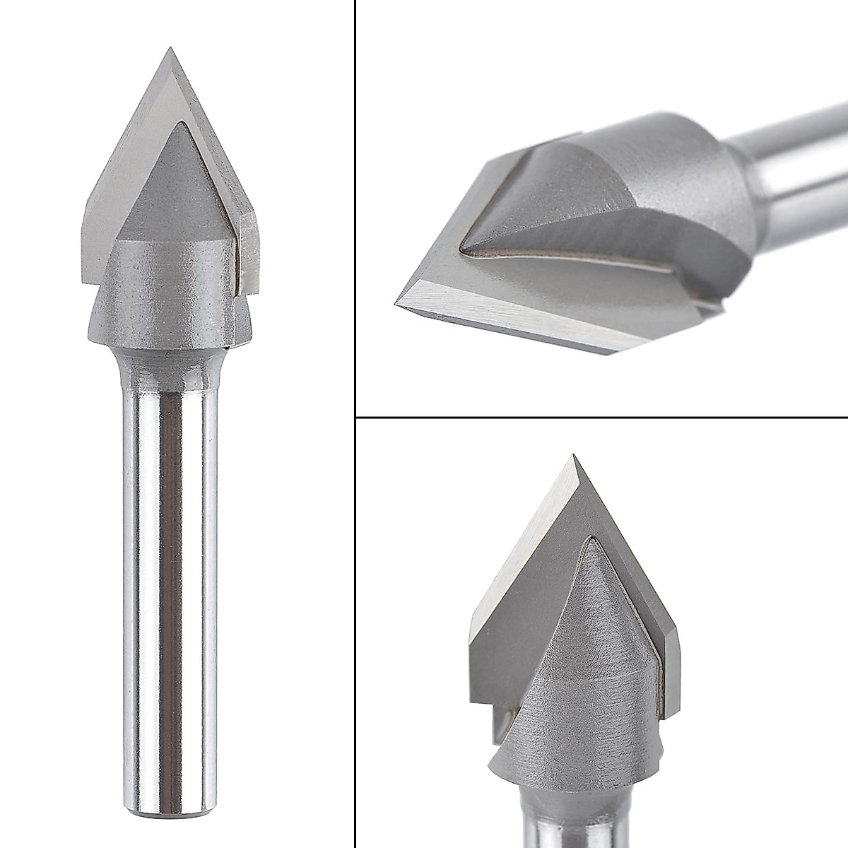 SpeTool Carbdie Tip V Groove CNC Engraving Bit Router Bit CNC Woodwork Tools 60 Deg 1/2 Inch Cutter with 1/4 Inch Shank