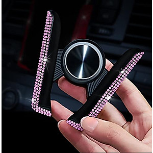 GuoranGG Bling Car Phone Holder,Car Air Vent Mobile Phone Mount, Universal 360°Adjustable Crystal Auto Car Stand Phone Holder Car Accessories for Women,Pink
