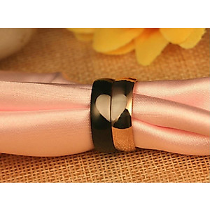 EBAT 6mm His And Hers Rings Matching Heart Stainless Steel Gift Stainless Steel Unisex Band Boyfriend And Girlfriend Simple Gifts Happy Birthday Women Bands