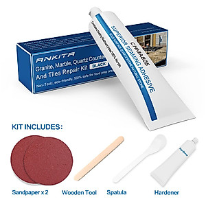 Granite, Marble and Quartz Countertops chip Repair Kit - Fix Nicks, Chips, or Scratches on Granite, Marble Porcelain, corian, Travertine, Quartz and Other Natural Stone and Acrylic Surfaces.（Black）