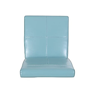 Christopher Knight Home Pertica T-Stitch Leather Dining Chairs, 2-Pcs Set, Teal Blue