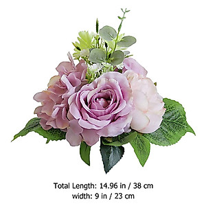 SOIMISS Artificial Roses Peony Hydrangea Flowers Bridal Wedding Bouquet for Party Wedding Decoration