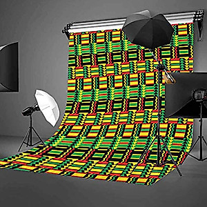 8x12 FT Vinyl Photography Background Backdrops,Tribal Kenya Nigeria Design with Lively Cultural Colors Abstract Traditional Background for Child Baby Shower Photo Studio Prop Photobooth Photoshoot