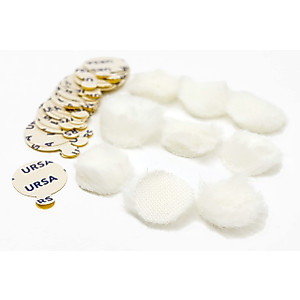 URSA Fur Circles - Mini Windshields for Lavalier/Lapel Microphones. Reduce Wind Noise & Clothing Rustle. Compatible with Sennheiser, RODE, Sanken, Tascam & More (9x Circles + 30x Stickies, White)