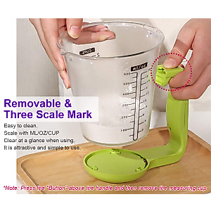 Kitchen Scale Digital Measuring Cup 1kg/600ml Food Scale Weight Scale Scales Weighing Water Milk Flour Sugar Oil Coffee Liquid Baking Cooking Plastic Measuring Cups Grams and Ounces (Black)