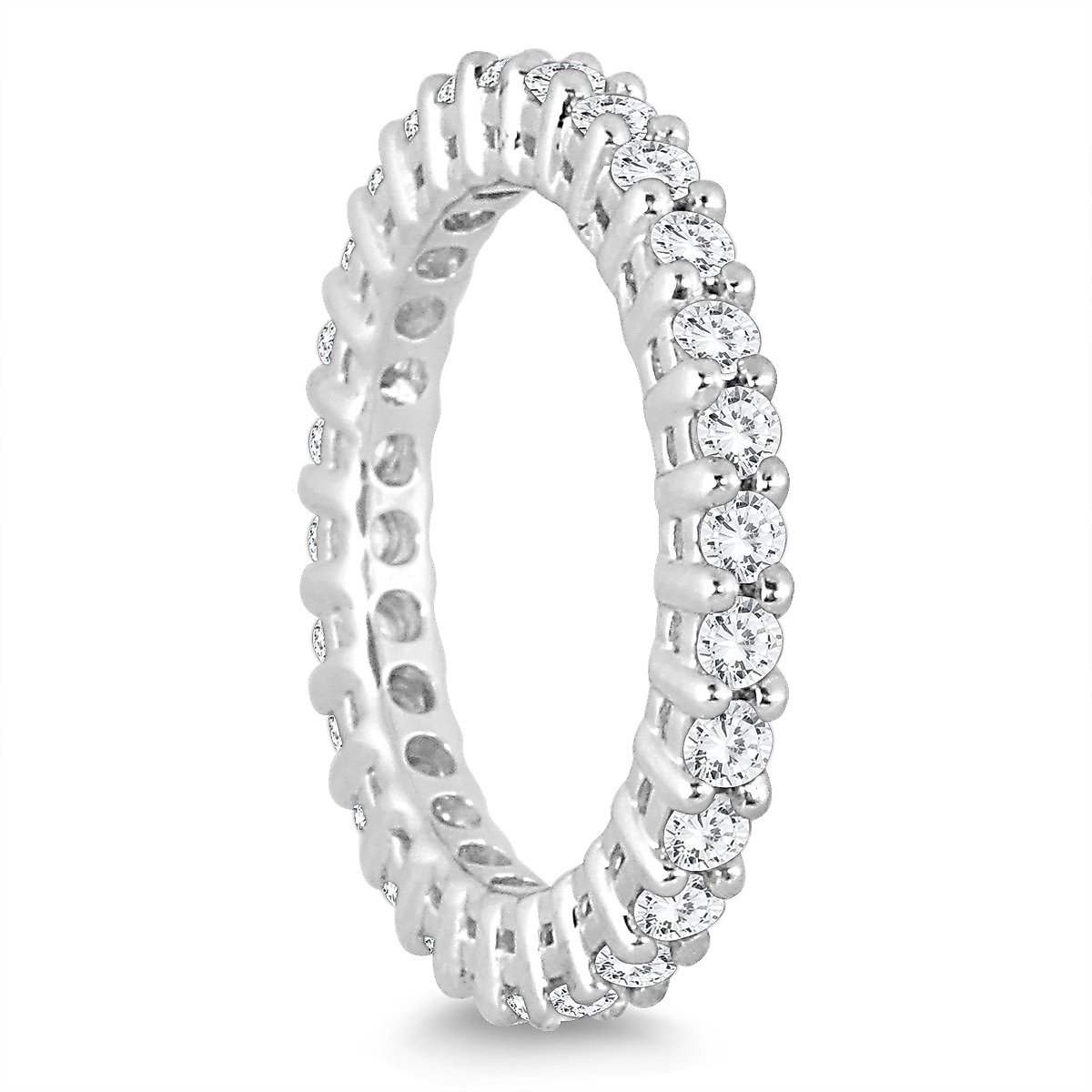 SZUL 1 Carat TW Diamond Eternity Band in 10K White Gold