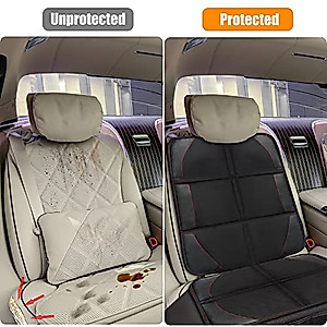 Bacgnyer car seat Protector, Child seat Protection, Large Size car seat Protector - 600D Waterproof Fabric Thick Padding and Storage Pockets, Adaptable to Babies, Pets (Black 2)