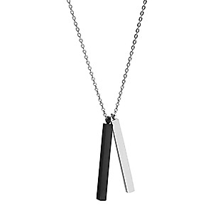 Ankiyabe Through Thick and Thin Necklace Sisters Best Friend Friendship Gift Couples Necklace Bridesmaid Tribe BFF Gift (Black and Silver)