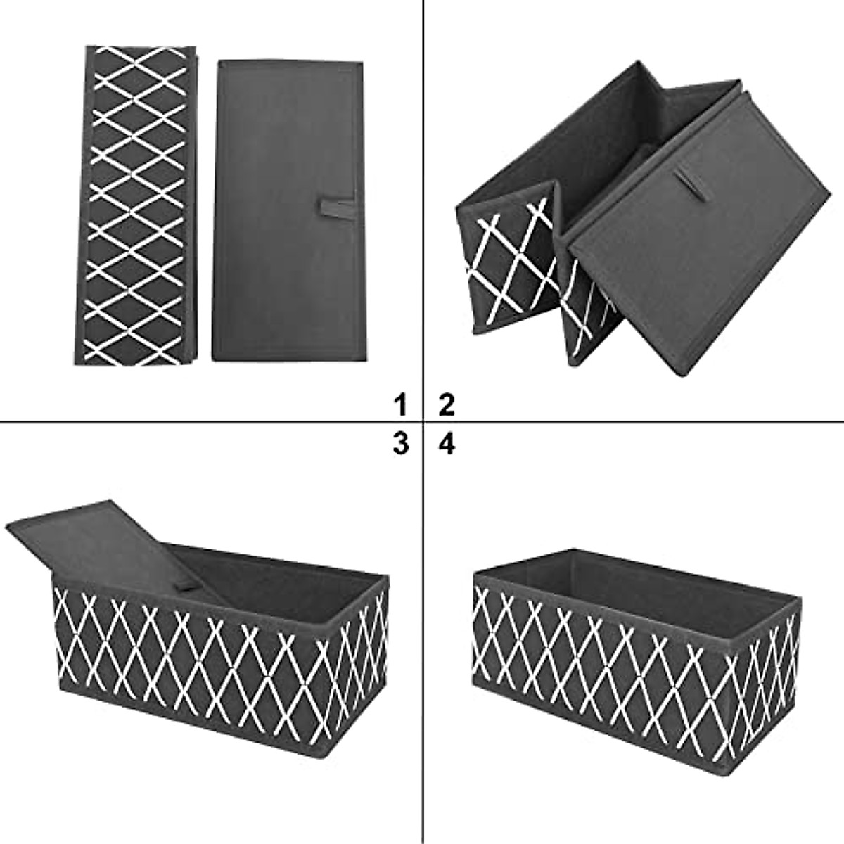 VERONLY Dresser Drawer Organizers for Clothing - Fabric Closet Organizers and Storage for Baby Clothes,Bra,Socks,Underwear,Closet,6pcs Pack, Gray