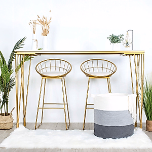 MINTWOOD Design 83L Extra Large 20x18 Inches Decorative Woven Cotton Rope Basket, Tall Laundry Basket Hamper, Blanket Basket for Living Room, Round Storage Baskets for Pillows, Towel, 3-Tone Dark Gray