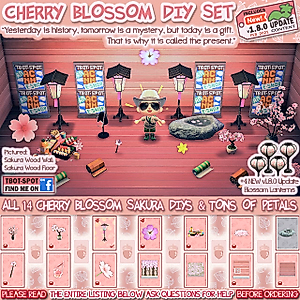 VVR ACNH: Cherry Blossom Sakura Series Full Set | 14 DIY Recipes | Blossoms | Petals | Blossom-Viewing Lanterns | Crafting Materials