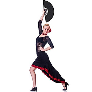 Large Folding Silk Hand Fan Hand Folding Fans Chinese Tai Chi Folding Fan for Men and Women Performance, Dance, Decorations, Festival, Gift (Black, 2 Packs)