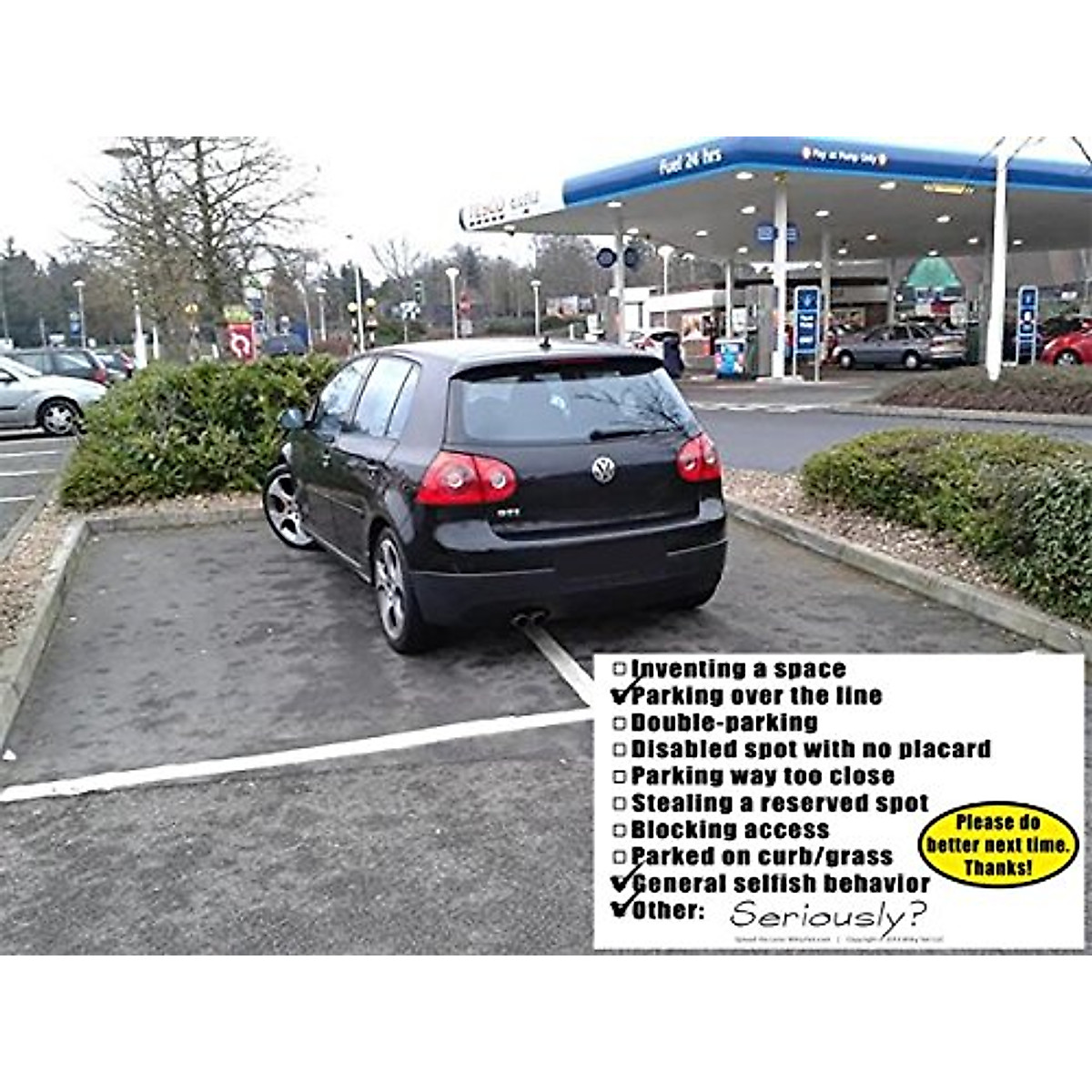 YOU PARKED LIKE A MORON 25 Note Pack by Witty Yeti. It’s Time to Punish Parking Lot Idiots. Tick The Boxes on The Back to List Their Sins & Get Justice! Hilarious Prank, Gag Gift, Stocking Stuffer.