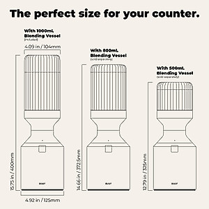 BEAST 1000mL Blending Vessel + Storage Lid | Blend Smoothies and Shakes (Cloud White)