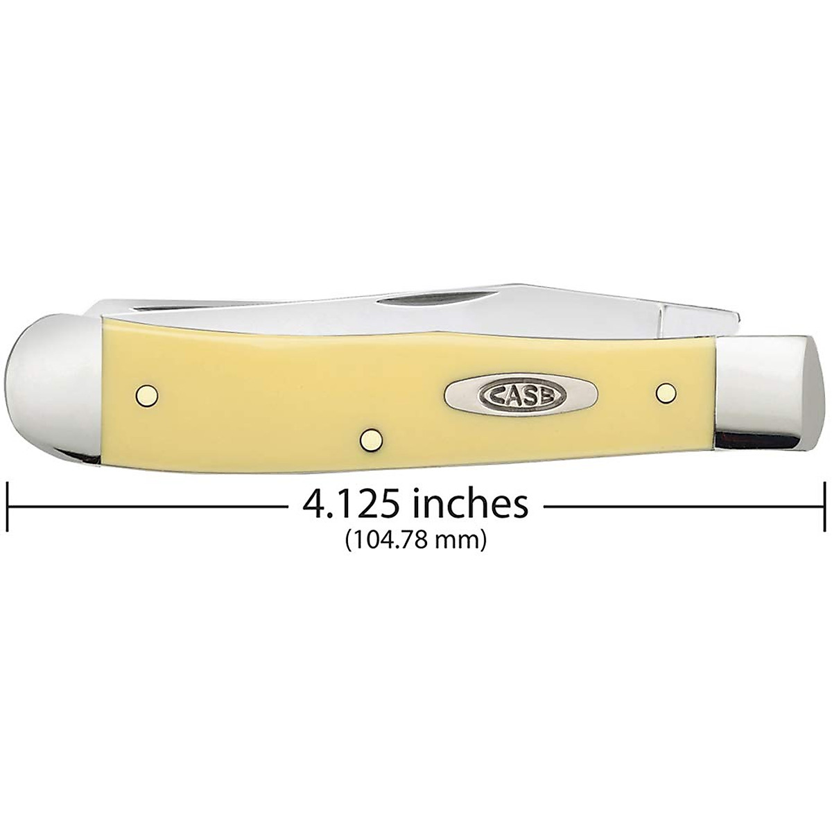 Case XX WR Pocket Knife Yellow Synthetic Trapper Item #80161 - (4254 SS) - Length Closed: 4 1/8 Inches