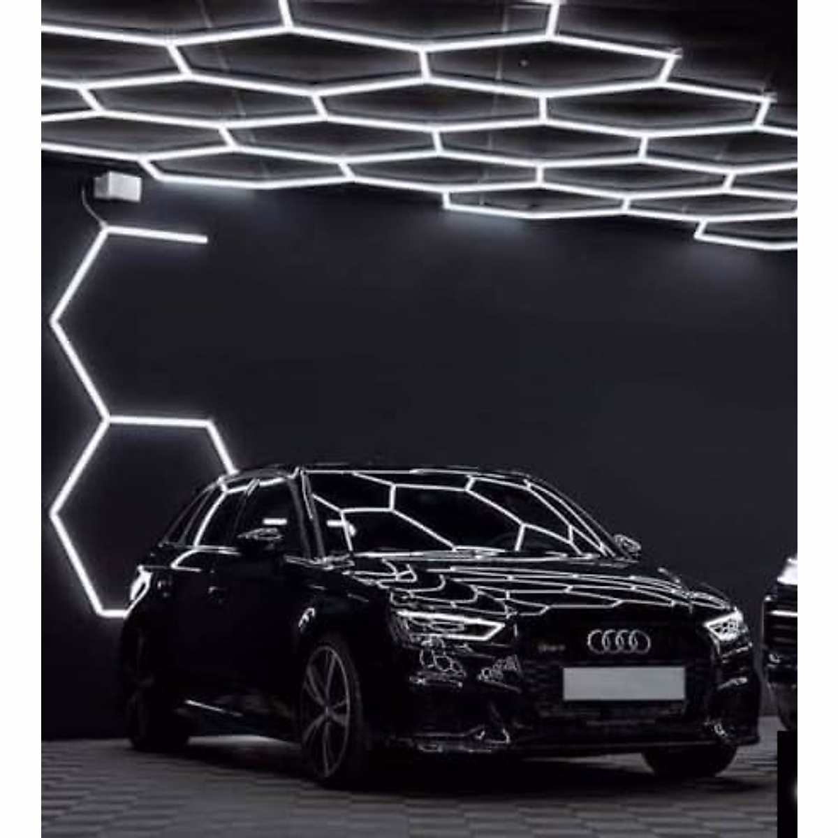 Hexagon LED Lights Wall Lights Detail Shop Gym Barber Shop Garage Lights (14 Hexagon with Border Light)