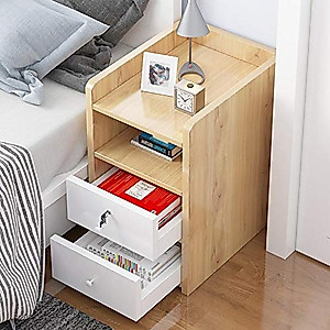 SJYDQ Nordic Creative Solid Wood Bedside Table, Household Bedside Table Bedroom Storage Furniture
