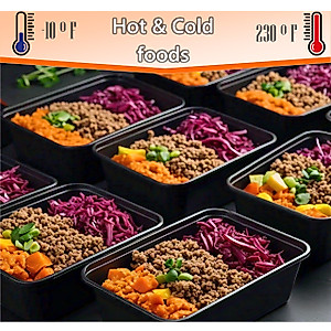 Mr Miracle Meal Prep Containers with Lids - 50 Pack, 24 Oz Take Out Containers With Lids - Leakproof, Microwave & Freezer Safe Disposable Food Containers for Meal Planning & Storage