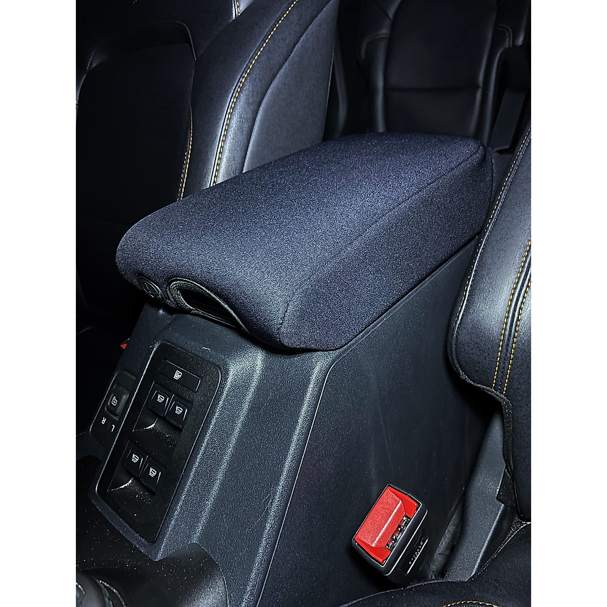 Koverz Neoprene Center Console Cover Armrest Pad with Keyhole Compatible with New Ford Bronco (Full Size, NOT Sport) 2021, 2022 - Black