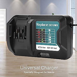 10.8V~12V Lithium Battery Charger for Makita, DC10WD DC10SB DC10WC BL1015 BL1016 BL1021B BL1041B Charger Replacement for Makita Black Decker Quick Charger(US Plug)