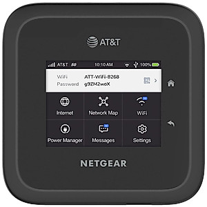 NETGEAR Nighthawk M6 Pro, 5G and 4G LTE Mobile Hotspot Router with 2.8 inch Touchscreen, Ethernet, Wi-Fi 6E, up to 32-Devices (AT&T Unlocked For Global, Verizon, T-Mobile) MR6500 (Black) (Renewed)