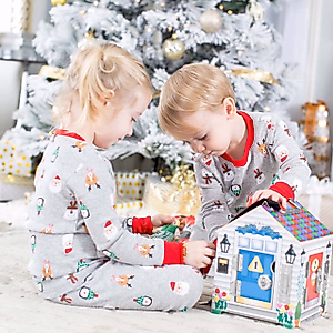 Melissa & Doug Take-Along Wooden Doorbell Dollhouse - Doorbell Sounds, Keys, 4 Poseable Wooden Dolls Portable Doll House, Doorbell House For Kids Ages 3+